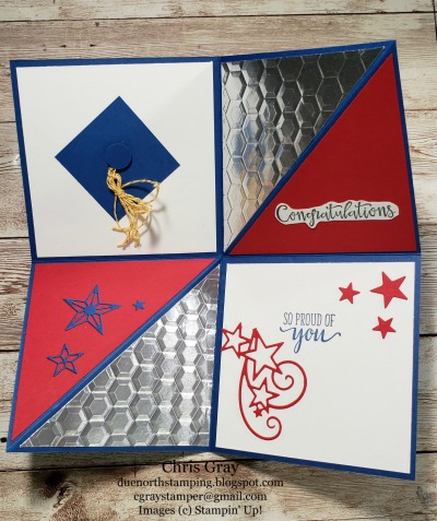 Due North Stamping: Graduation Cap fun fold card