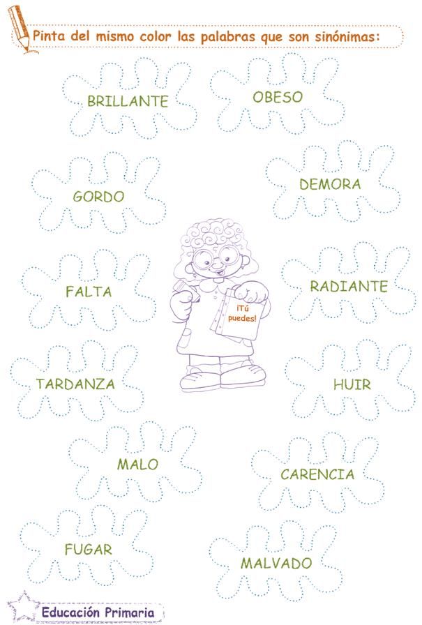 blog educativo y apredizaje: ACTIVIDADES PARA REALIZAR DE SINÓNIMOS