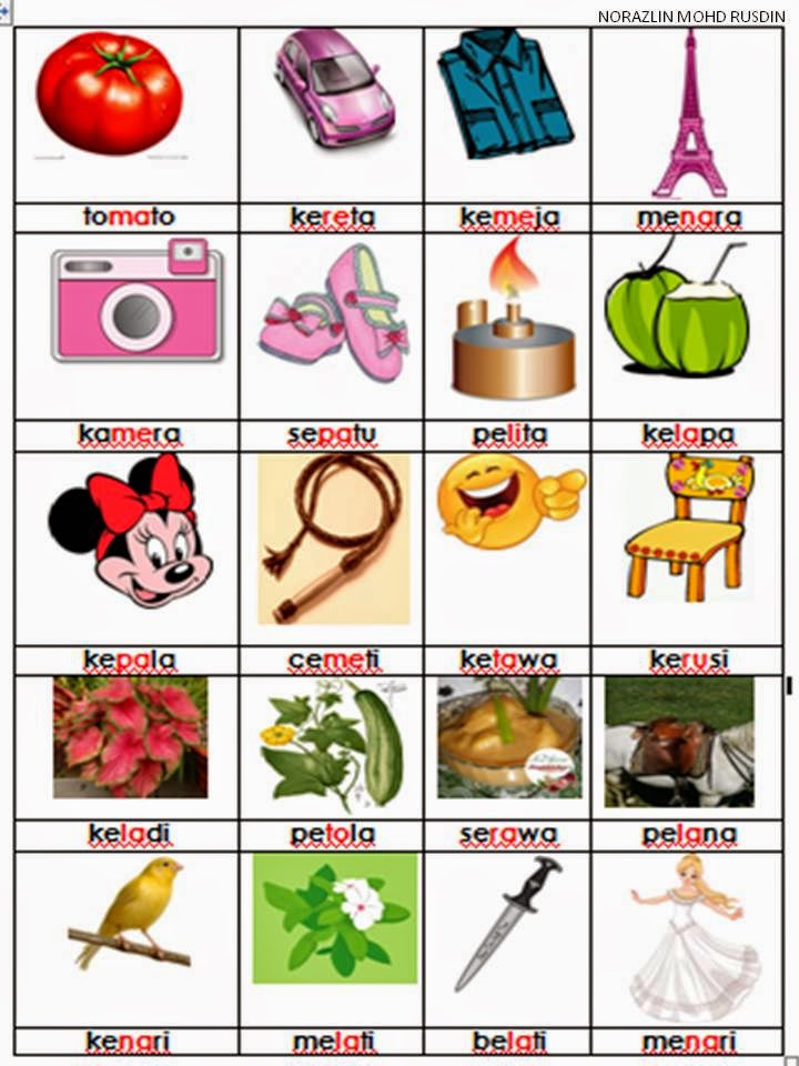 Bahasa Malaysia Tahap 1: Perkataan KVKVKV Untuk Pra Sekolah dan Tahun 1