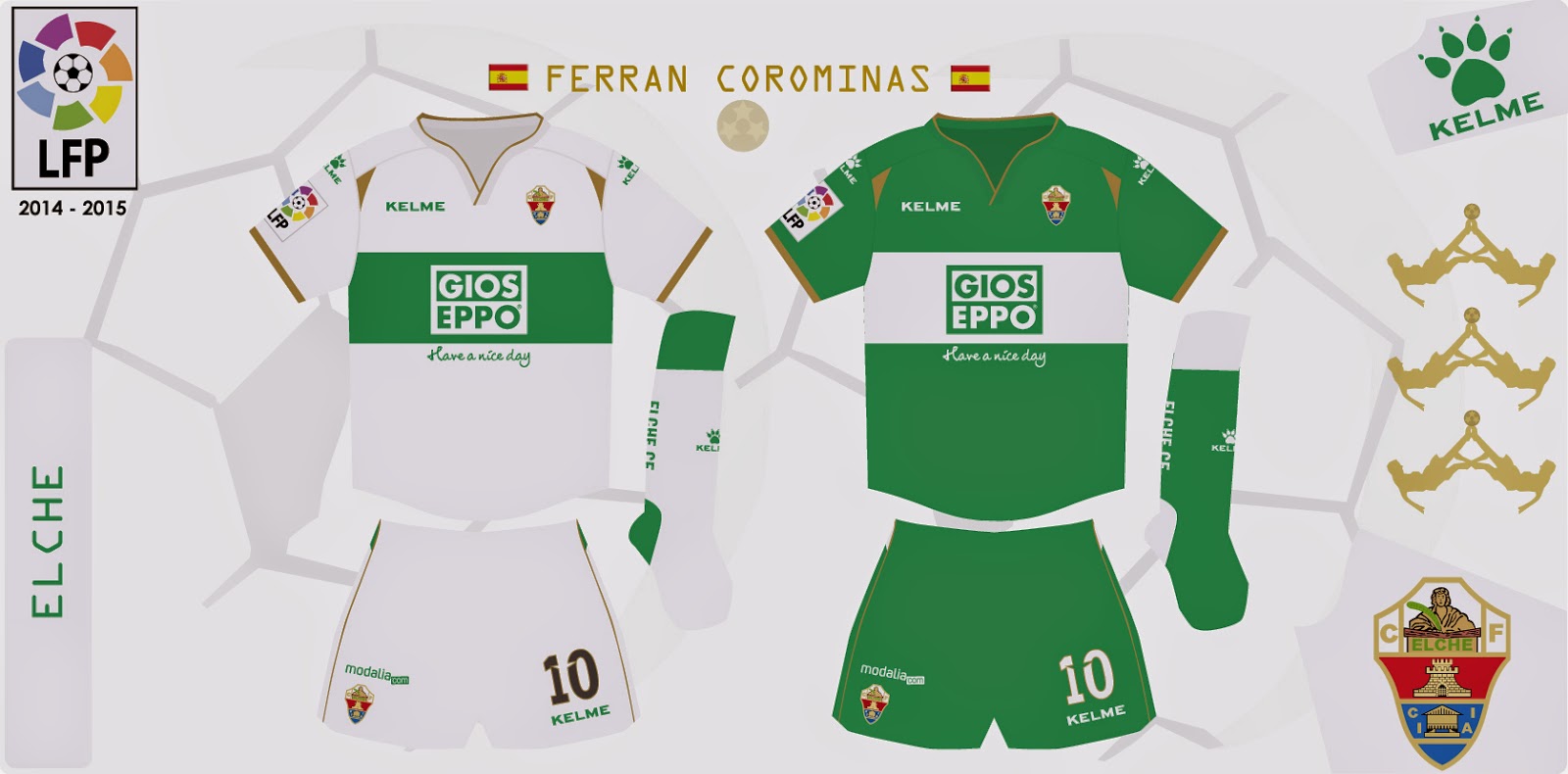 Design Futbol Kits: Elche 2014 - 2015 (Liga BBVA)