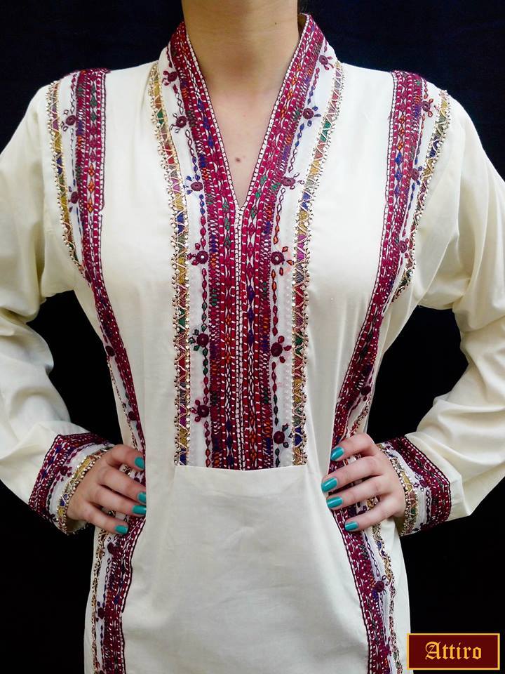 Mughni FASHION: Sindhi Style Cream Colour Shirts for Girls 2015-2016
