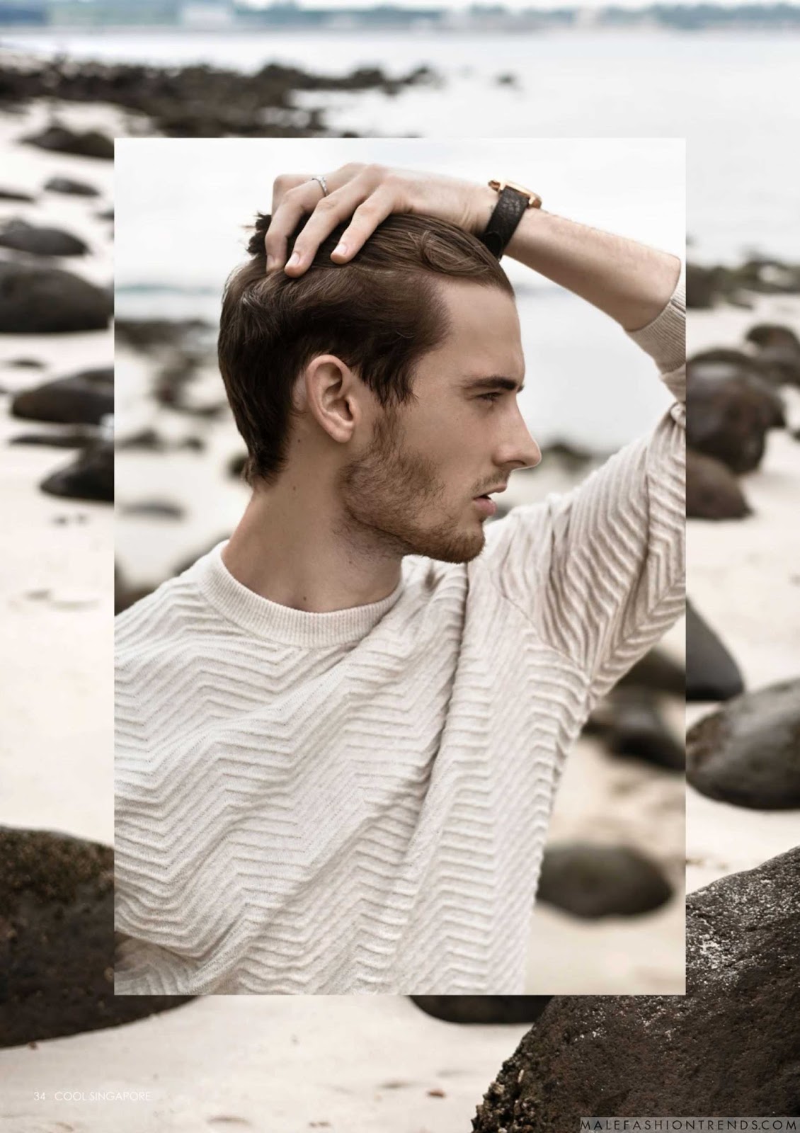 Josh Lee Knight posa en looks neutros para Cool Magazine Singapore en ...