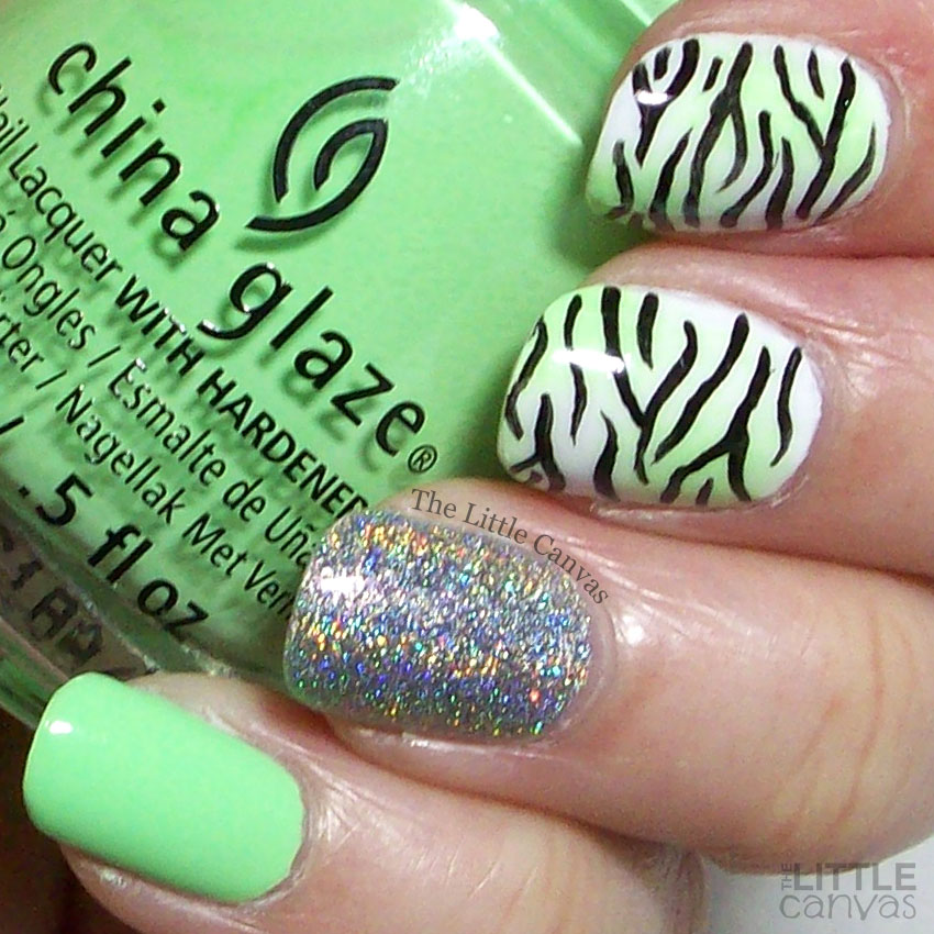 Green Zebra Print