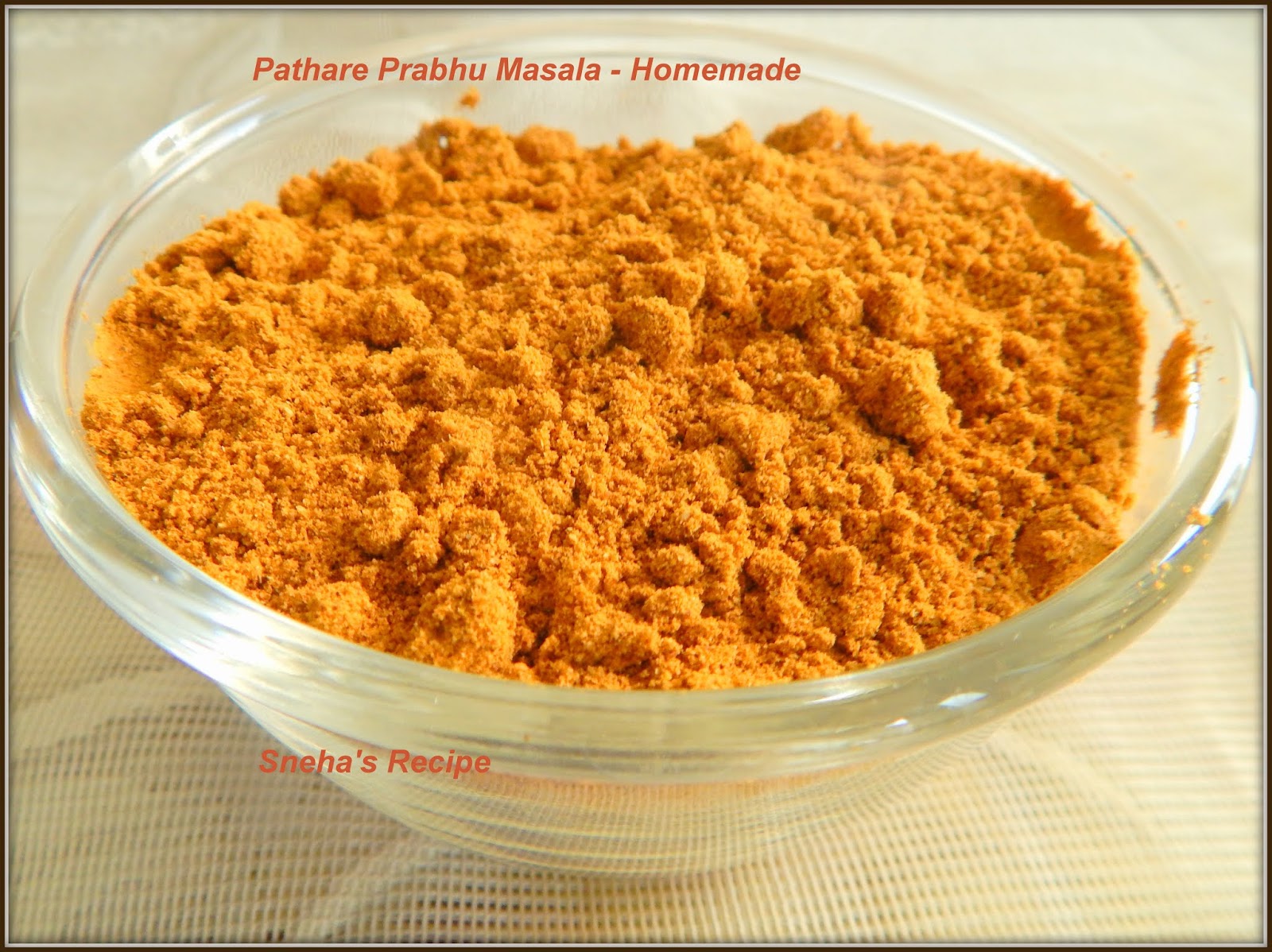 Pathare Prabhu Masala - Homemade - Sneha's Recipe