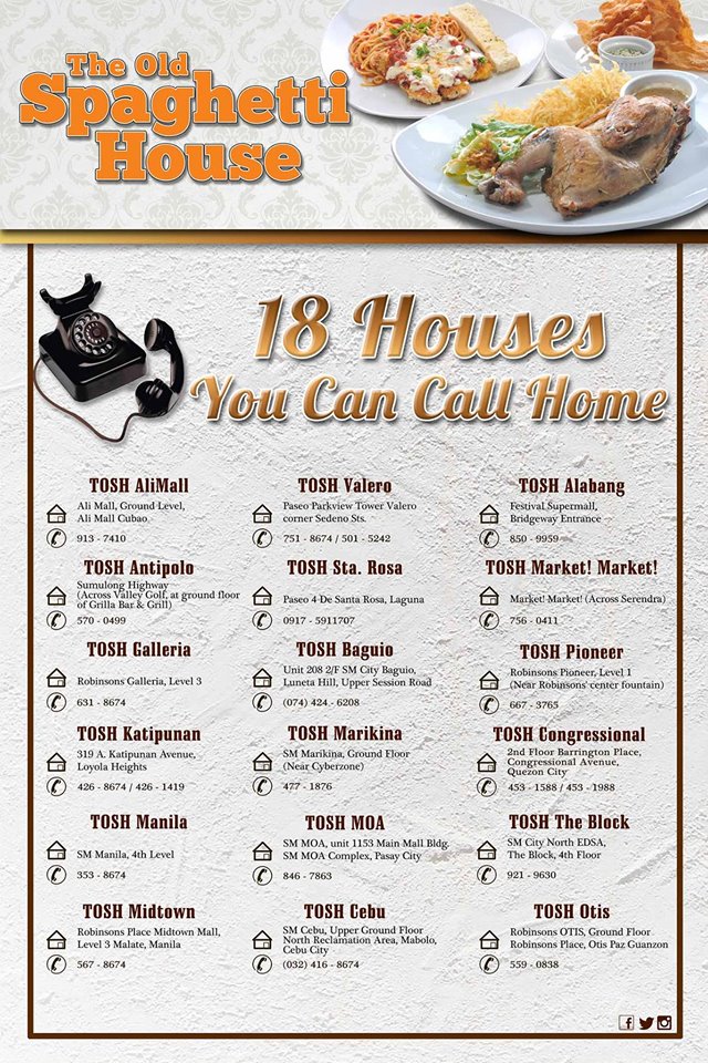 Have Pasta All You Can from the Old Spaghetti House Until November 30 ...