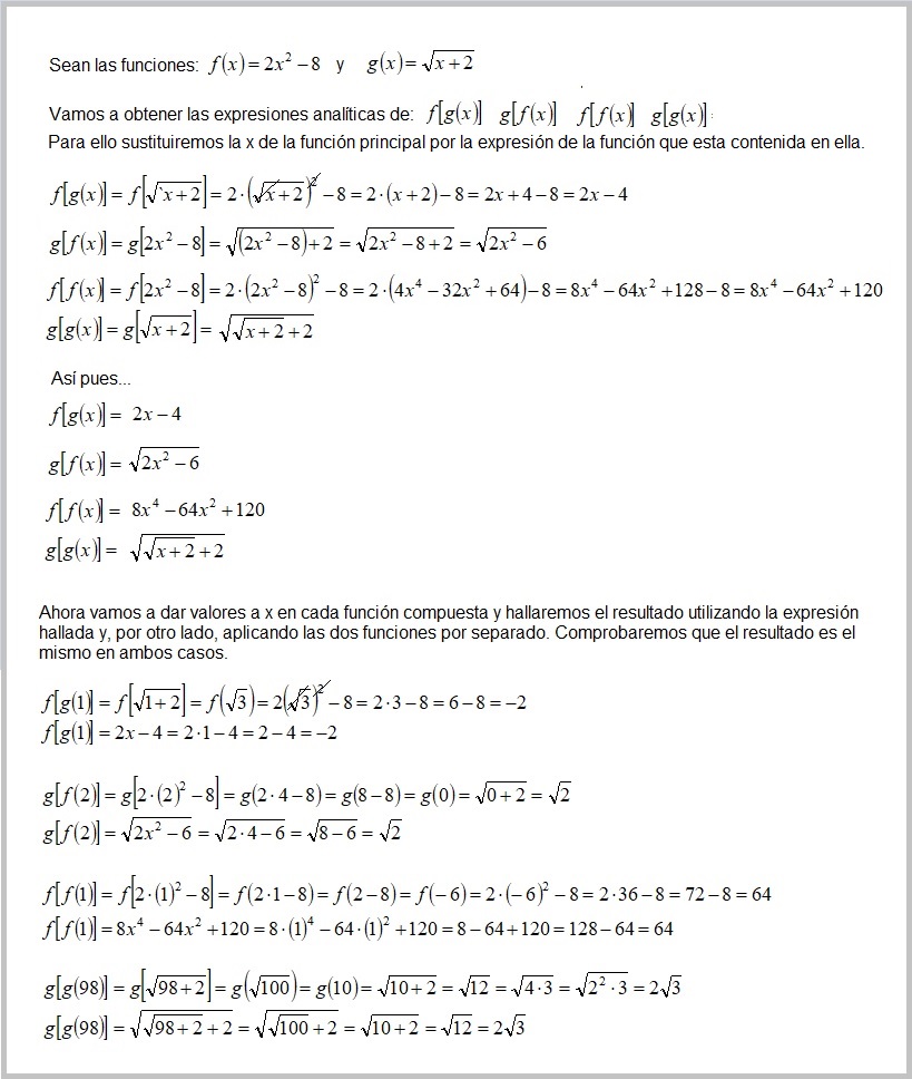 Mi rincón de las matemáticas: Funciones III. Composición de funciones.