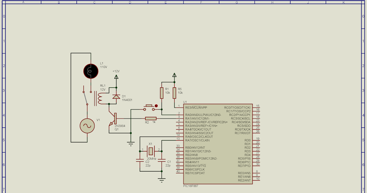 DIY Electronics Projects and Tutorials: PIC16F887 toggling an output relay