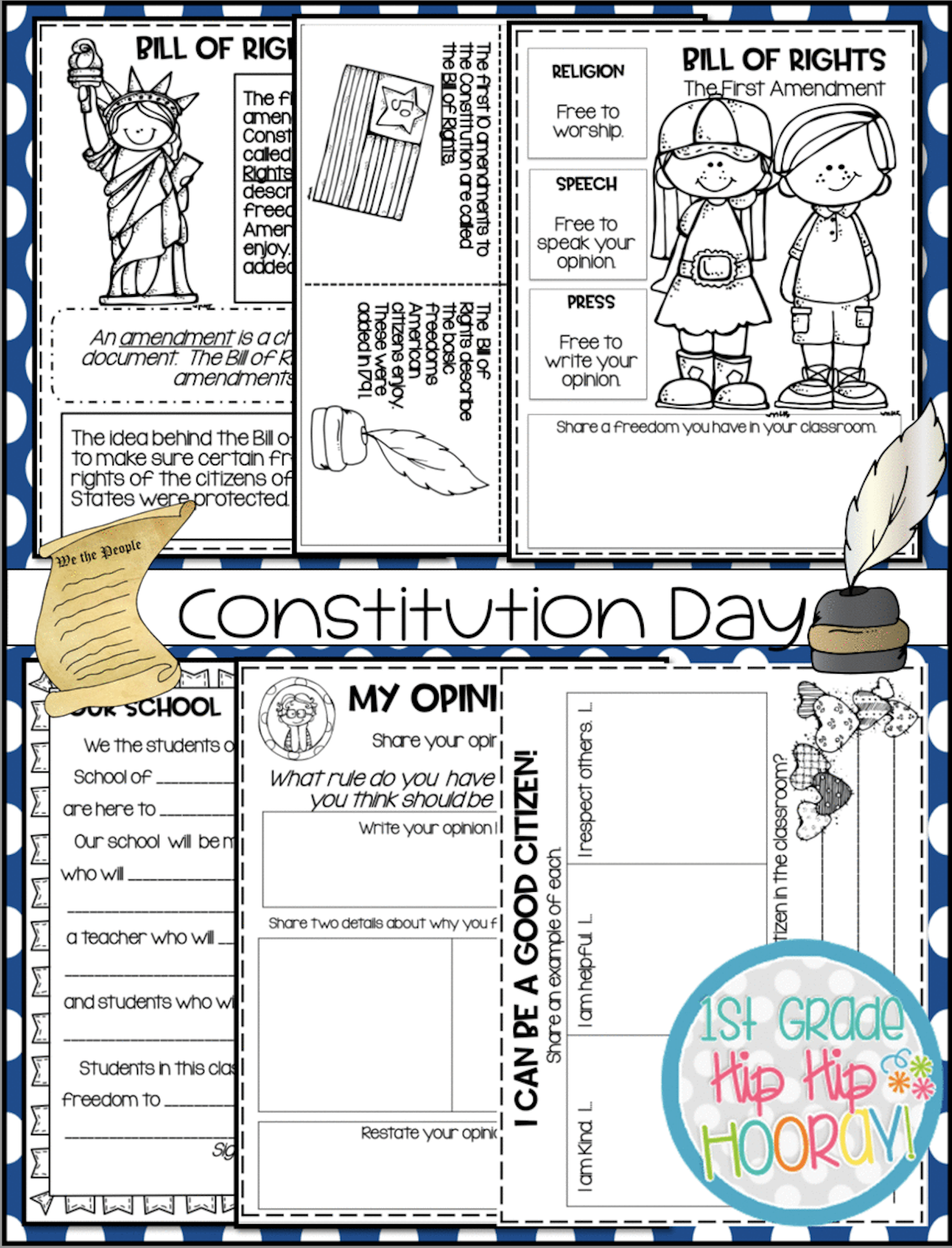 1st Grade Hip Hip Hooray!: Constitution Day September 17th