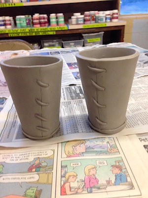 Hand Built Pottery Cups