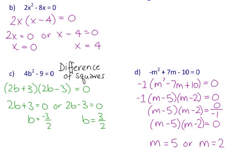 M^3 (Making Math Meaningful): MPM2D - Day 58: Solving Quadratic ...