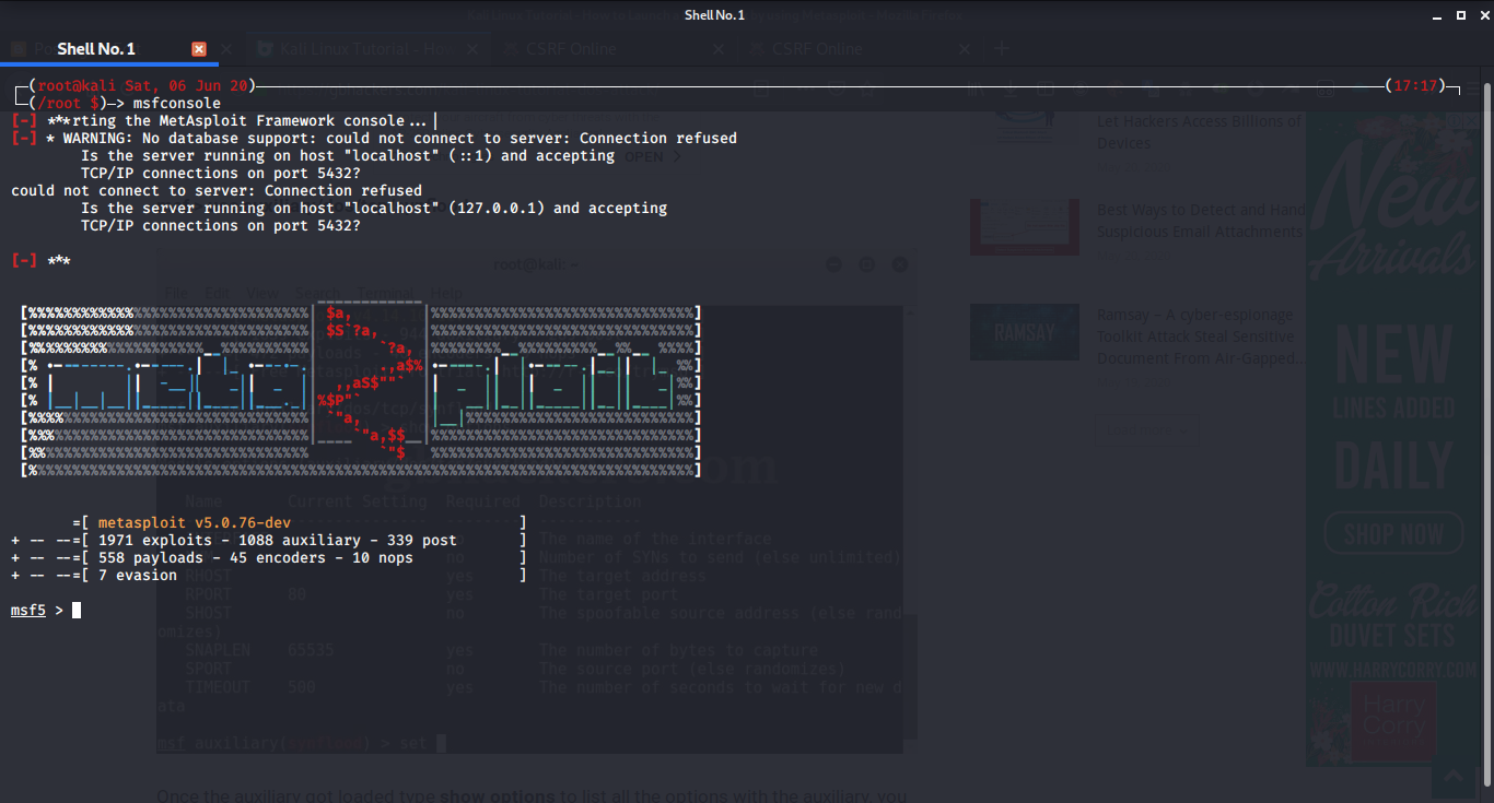 DDOS Attack Dengan Metasploit (SYN Flood)