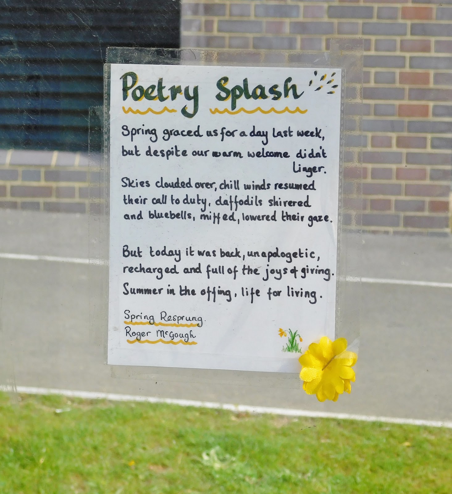 Corfu Blues and Global Views: Poundbury Bus Stop Poem; Spring Resprung