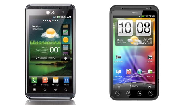 unlocked cell phones: Rogers announces HTC EVO 3D and LG Optimus 3D