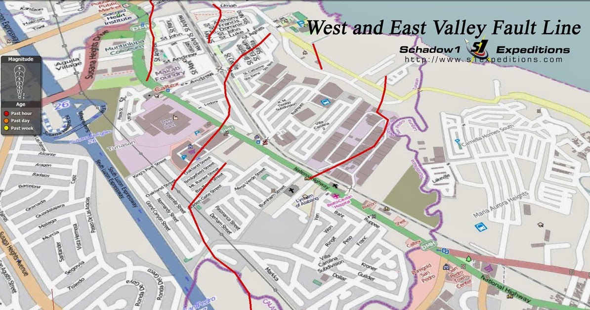 Interactive Map for the West and East Valley Fault Line on Rizal, Metro ...
