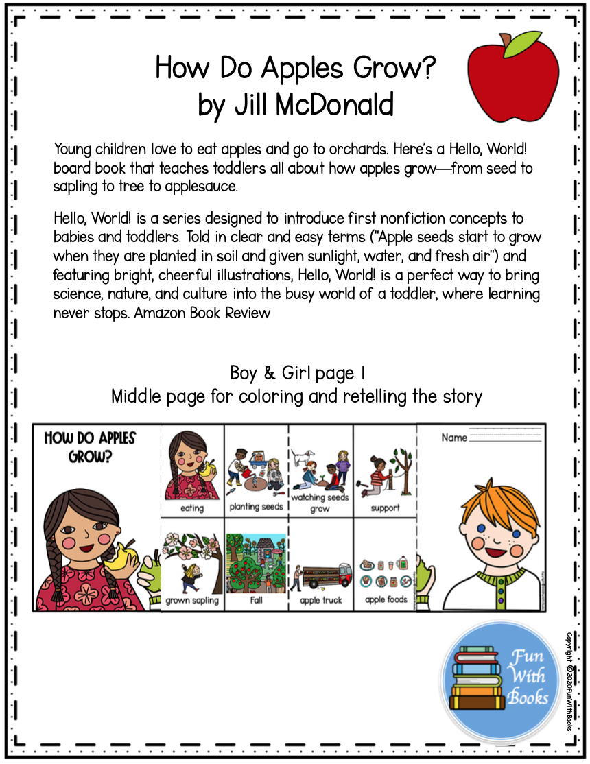 HOW DO APPLES GROW? BOOK CRAFT ~ Book Units by Lynn