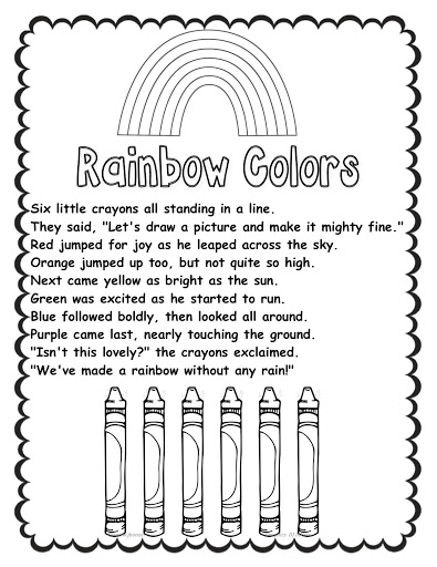 English Infantil: Rainbow poems
