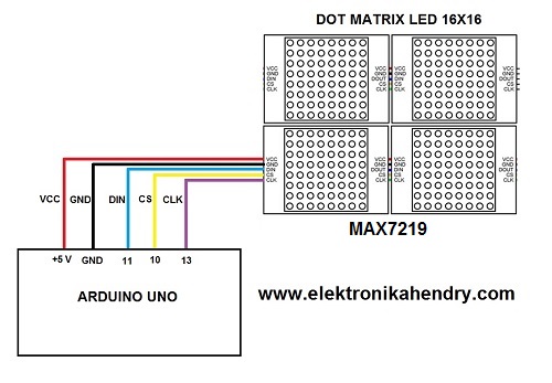 Arduino part 12. Animasi Emoji Dot Matriks modul MAX7219 (16x16 ...