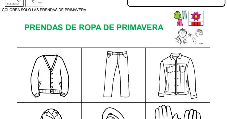 EL TRAMO 2 SE QUEDA EN CASA: EBO 2 - COLOREAR LAS PRENDAS DE LA PRIMAVERA