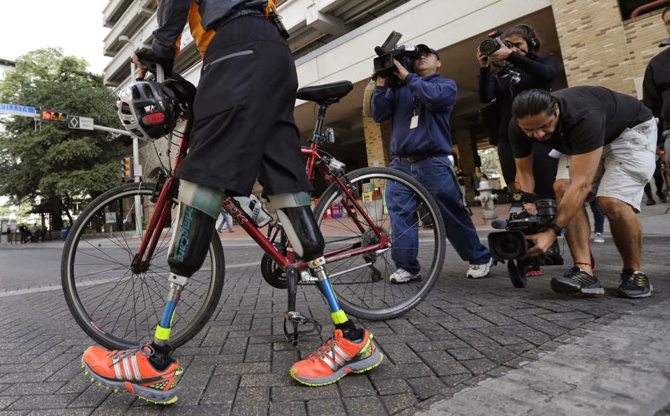 ADENIKE SALAKO BLOG'S WORLD: LEGLESS CYCLIST RIDES FOR ASYLUM SEEKERS