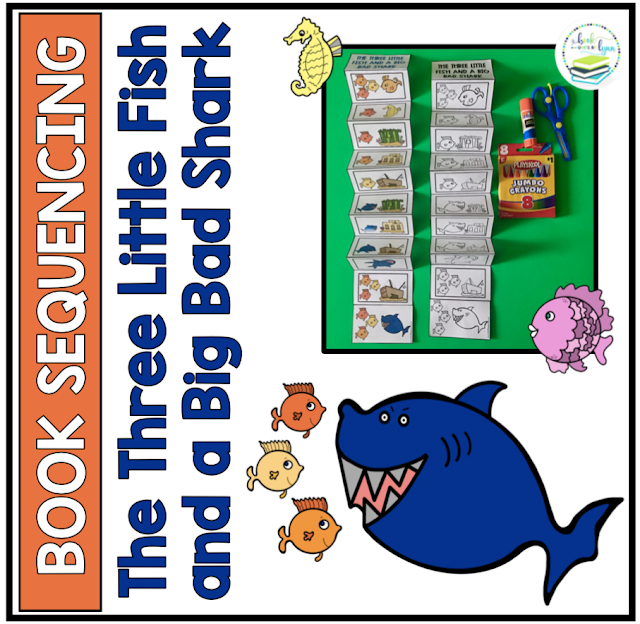 THE THREE FISH AND THE BIG BAD SHARK SEQUENCING CRAFT ~ Book Units by Lynn