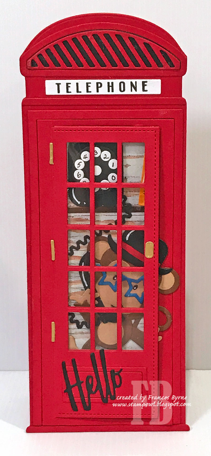 StampOwl's Studio: Phone Booth Slimline Card