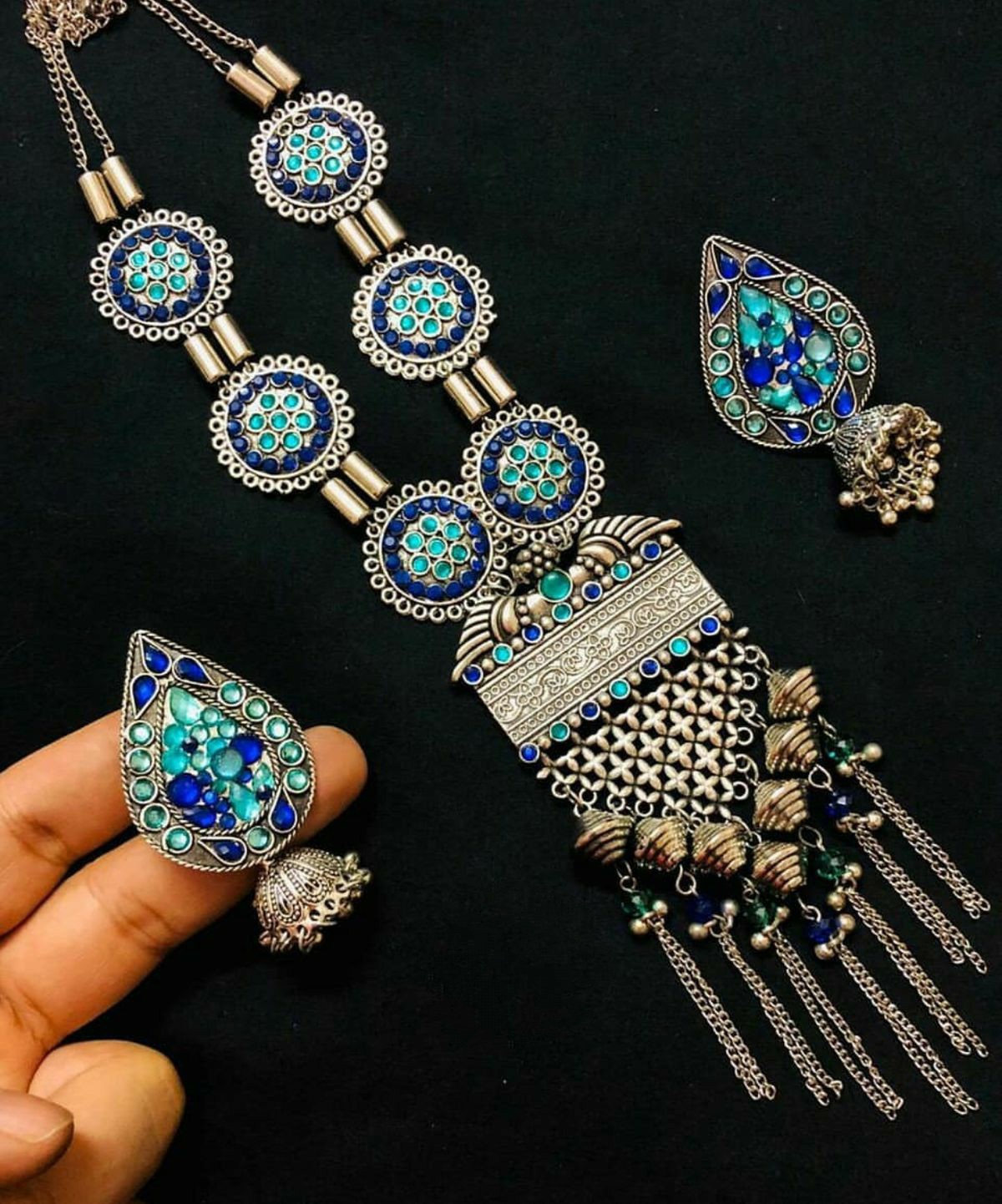 Designer silver long chains