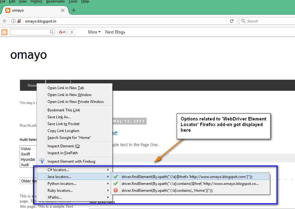 Selenium By Arun Webdriver Element Locator Firefox Add On For Generating Selenium Code Along