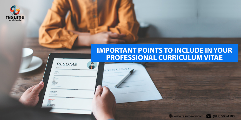 Important Points to include in your Professional Curriculum Vitae ...