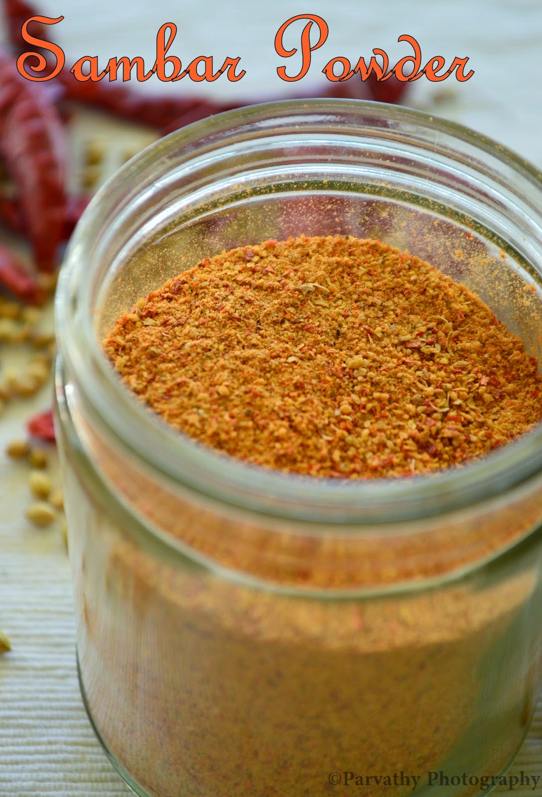 Paru's Kitchen: Sambar Powder Recipe | How to make Sambar Powder | Home ...