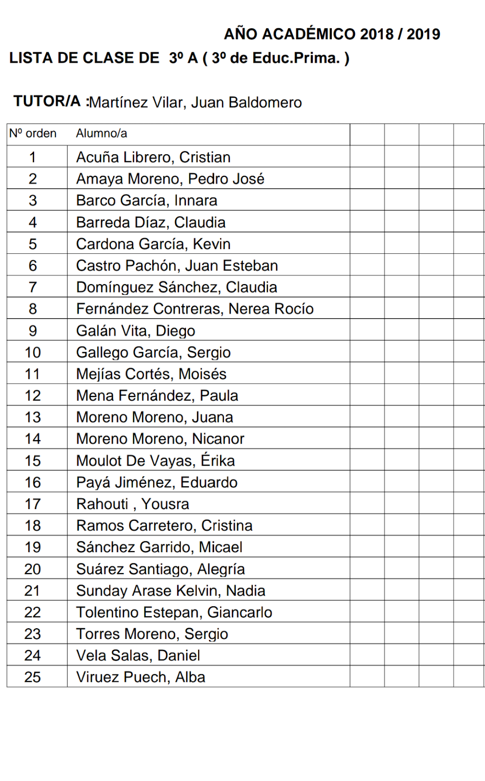 BLOG DEL CEIP LEPANTO MAIRENA: LISTAS DE CLASE INFANTIL Y PRIMARIA