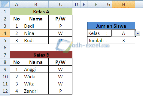 Rumus IF Excel Dengan Kriteria Isi Dropdown List - ADH-EXCEL.COM Tutorial