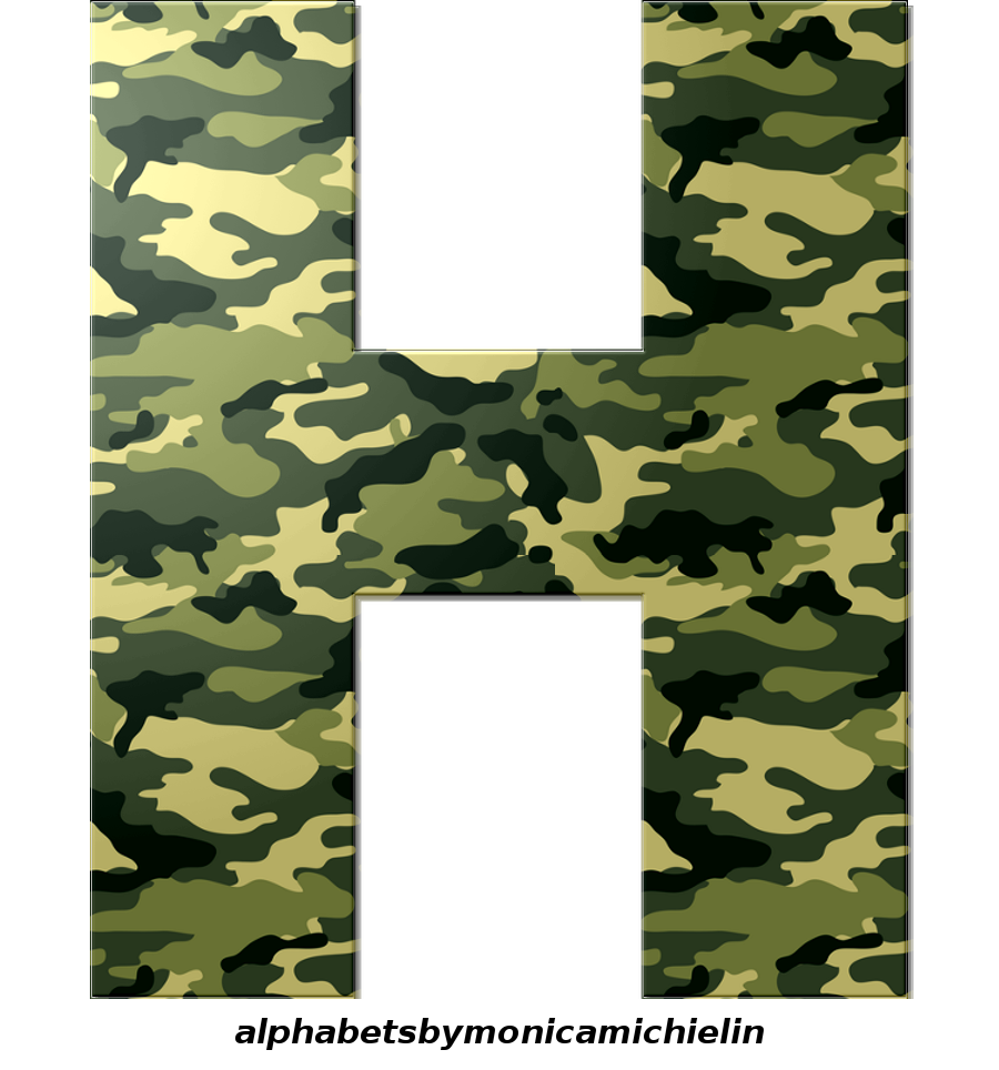 M. Michielin Alphabets: 2-CAMOUFLAGE BIG ALPHABET PNG