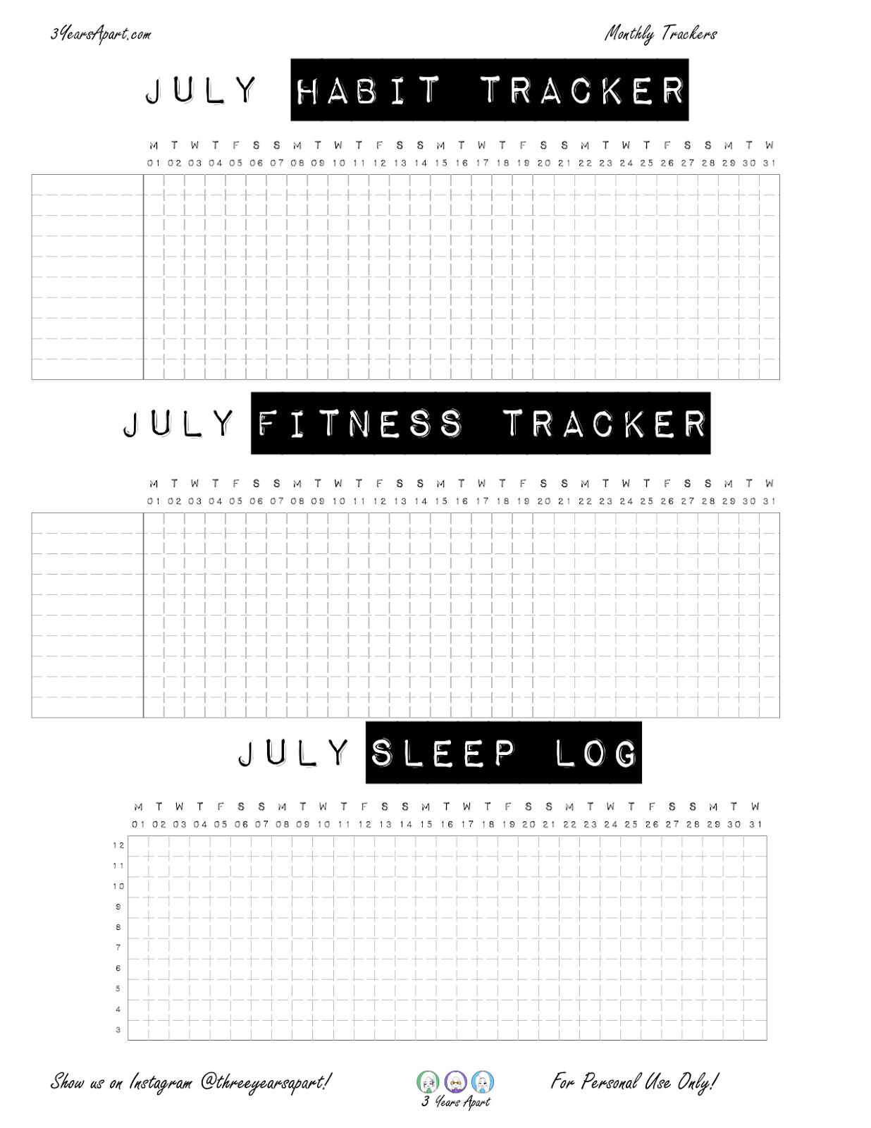 July 2019 Bullet Journal Bundle | Free Printable for Bullet Journals ...