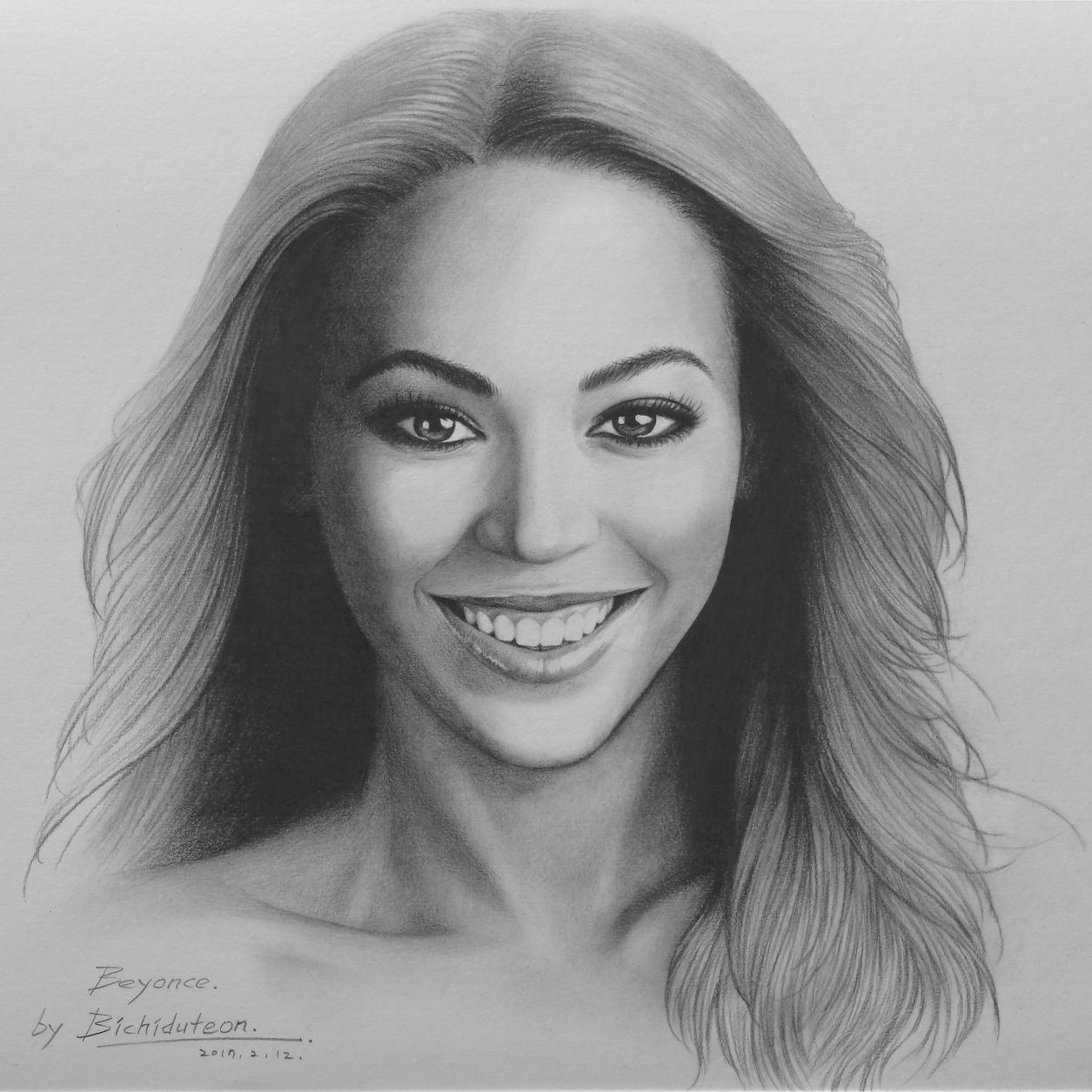Hoo's planet, Naomi: Beyonce pencil drawing. 비욘세 연필초상화.