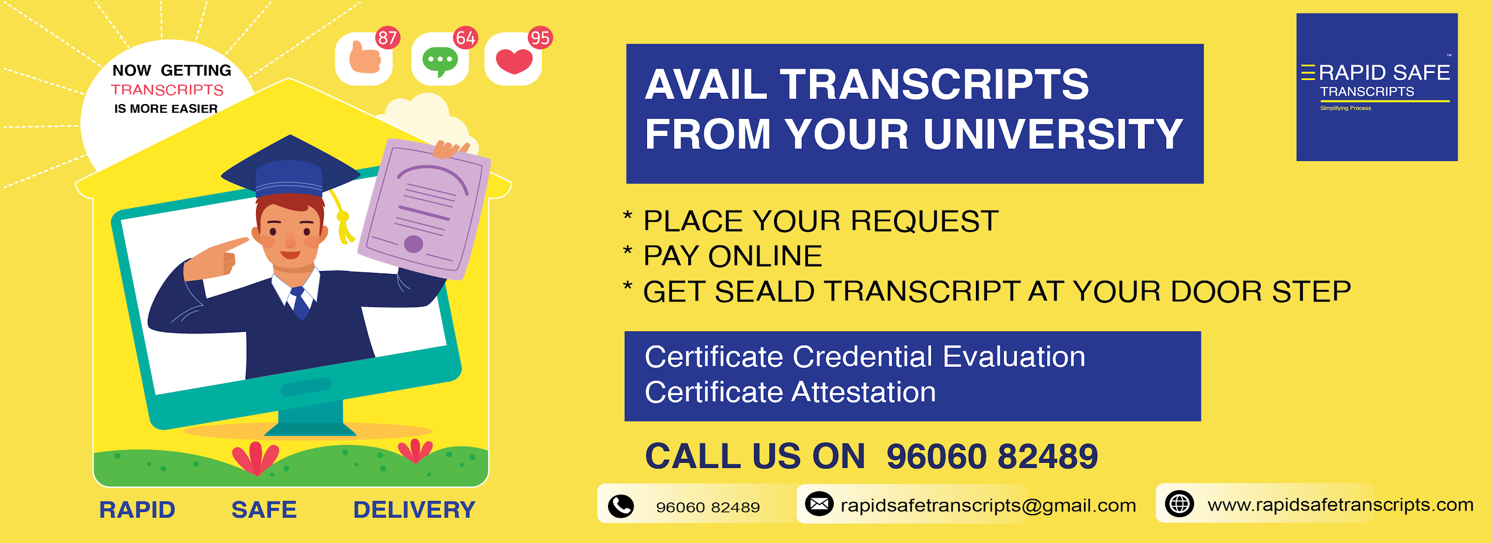 India's No 1 Transcripts Service Provider Rapid safe Transcripts