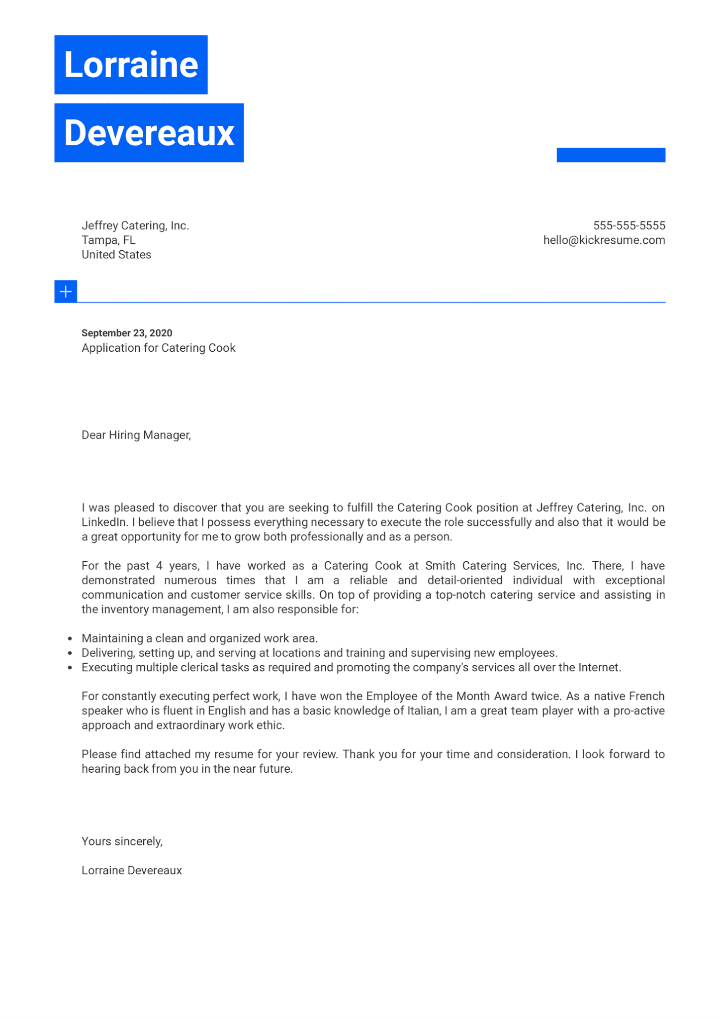 Cook Cover Letter Resume Letter Cook Cover Letter Resume Letter