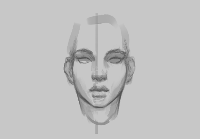 The sketching stroll...: Face rough sketch - process