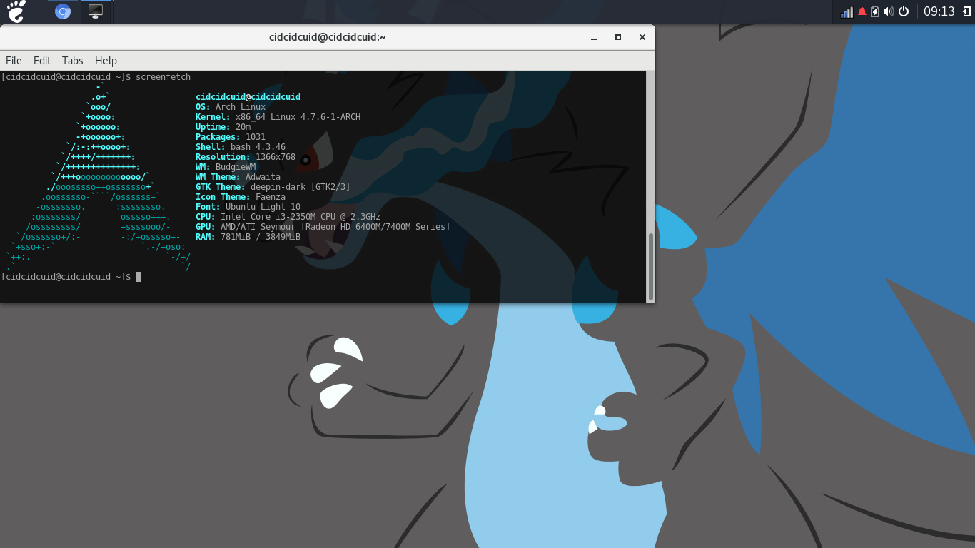 Budgie Desktop on Archlinux