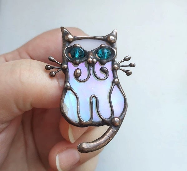 Whimsical Stained Glass Brooches and Angel Ornaments by ...