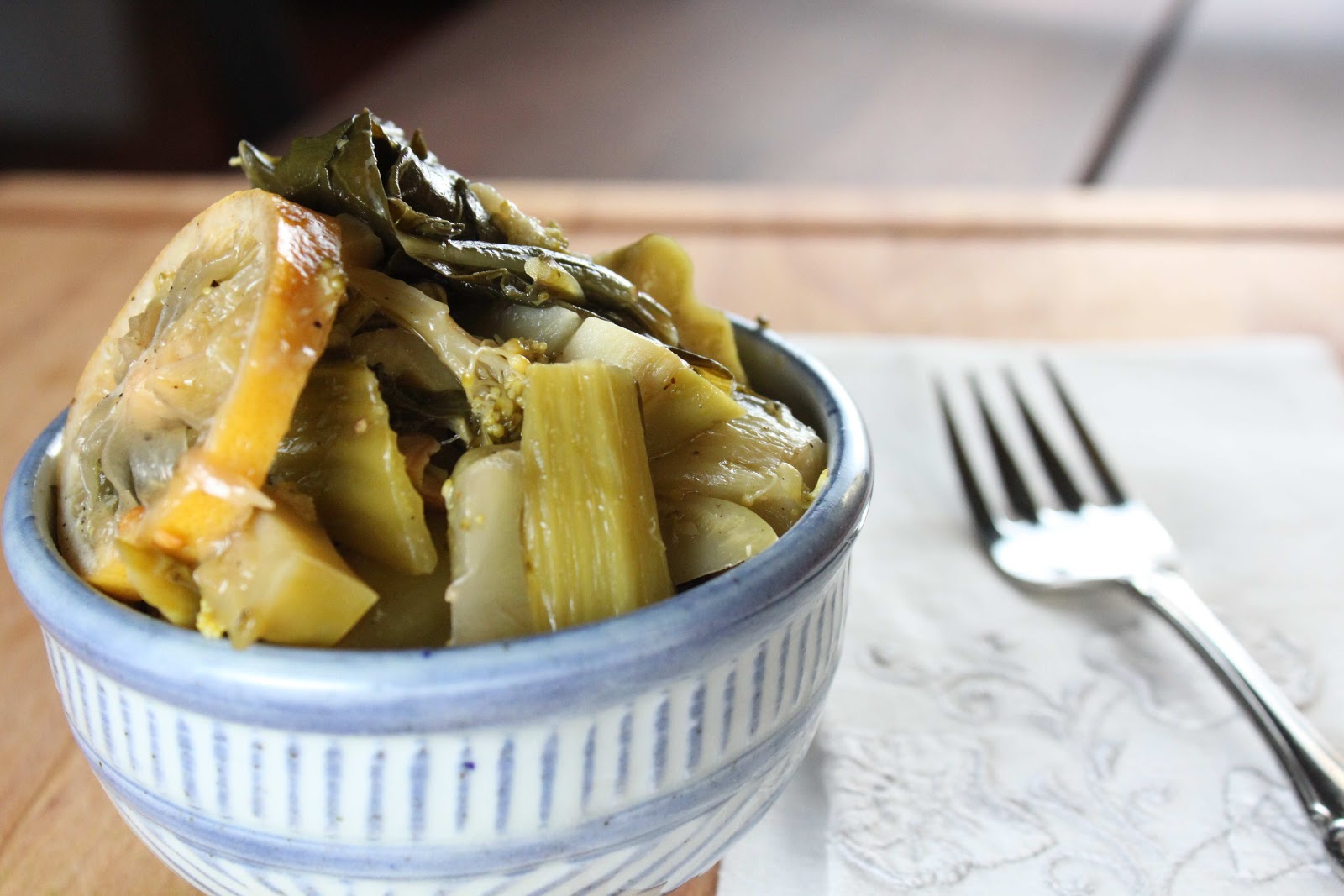 Fat and Happy Blog: Lemony Slow-cooked Bok Choy and Broccoli
