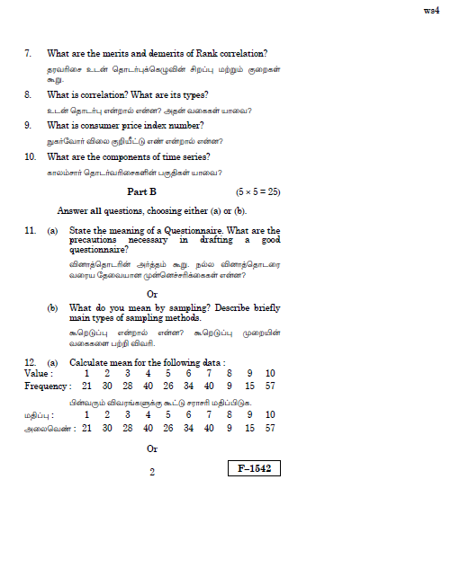 Alagappa University B.Com. (CA) BUSINESS STATISTICS APRIL 2019 Question ...