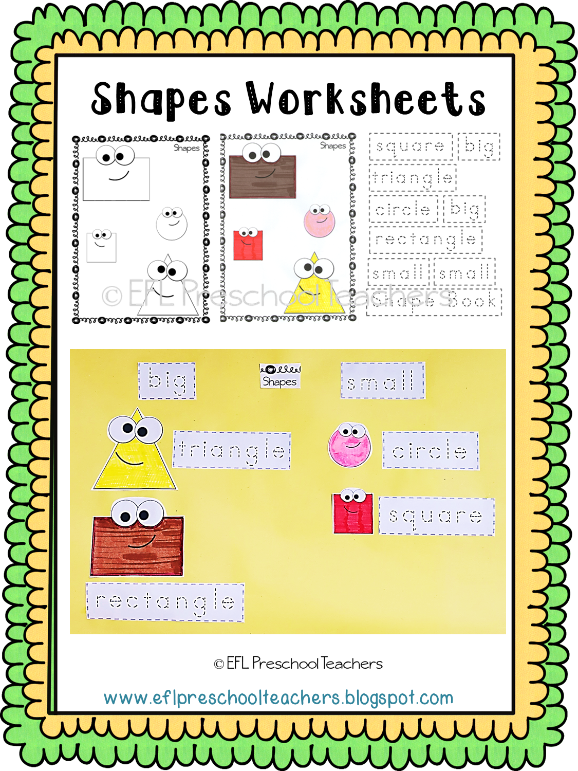 ESL/EFL Preschool Teachers: Shape Worksheets for Preschool ELL