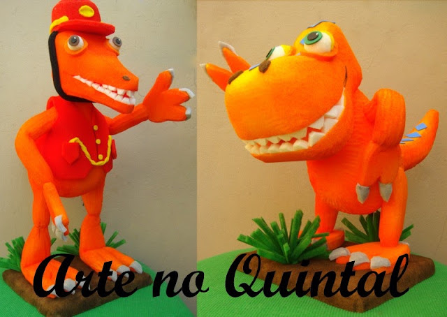 Arte no Quintal decoração em espuma: Dinotrem - Discovery Kids
