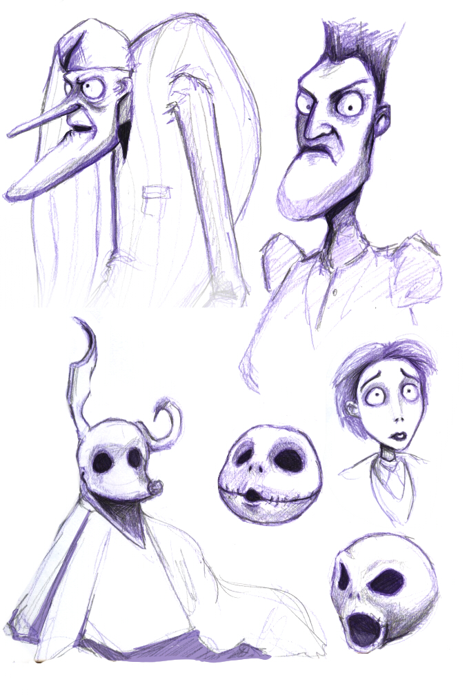 Tim burton characters drawings - glopne