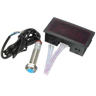 Digital Tachometer RPM Speed Meter LED Screen Proximity Switch Sensor ...