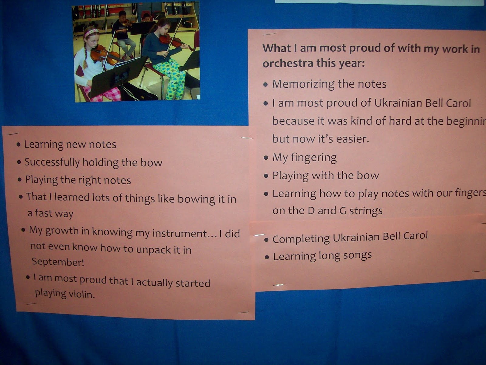 Teaching Elementary Orchestra : Concert Reflection Bulletin Board