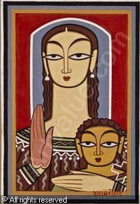 Jamini Roy painting style