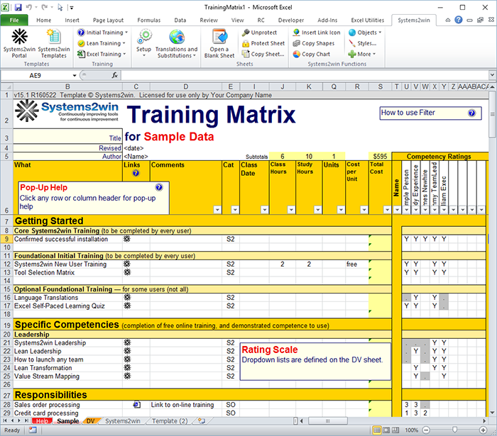 Training Matrix Example - Collage Template