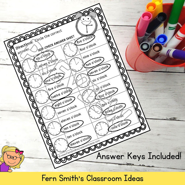 Time to the Hour Old Maid, Concentration and Go Fish Center Games for ...